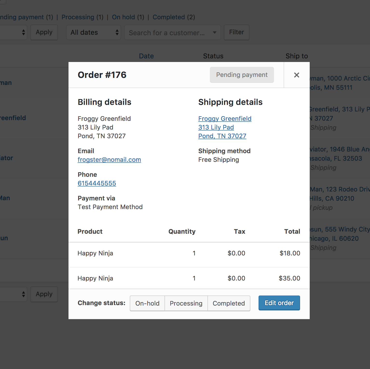 Viewing Orders - Effector